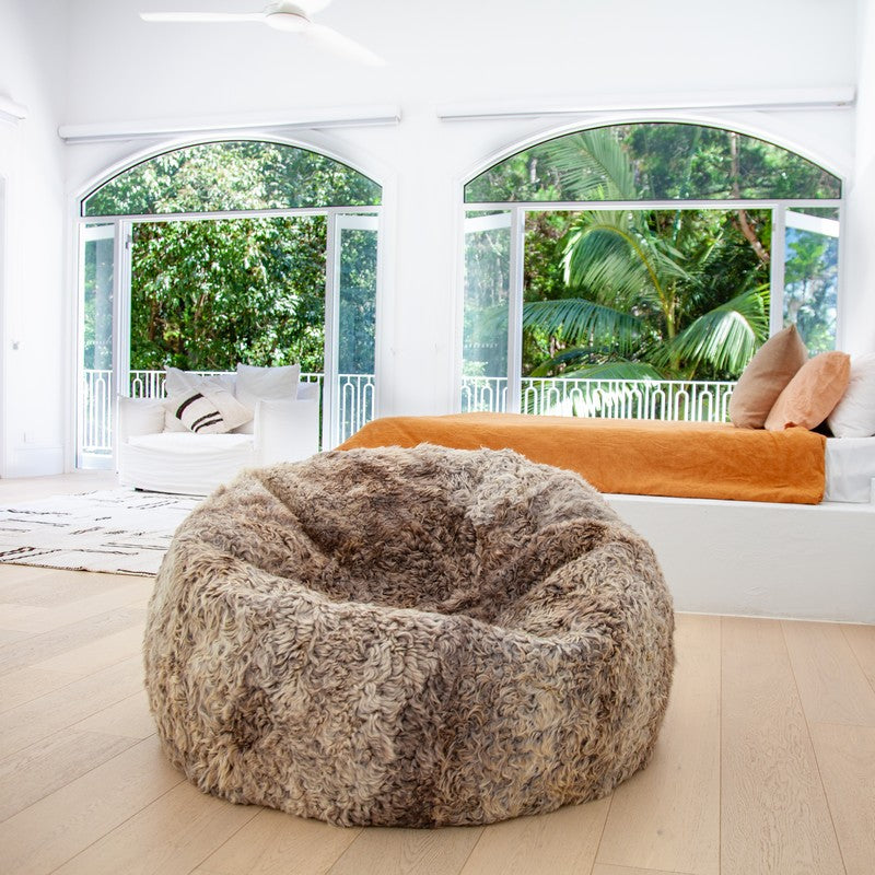 NZ Natural Long Wool Sheepskin Bean Bag – YOYO Design by Kiwis