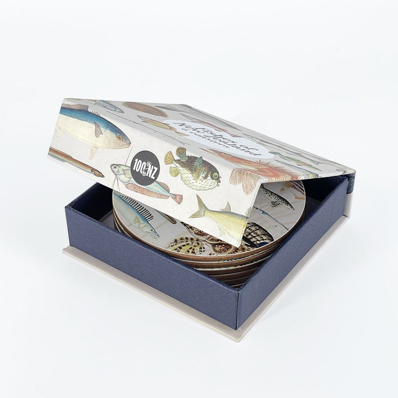 Fishes of NZ Coasters (Set of 6) – YOYO Design by Kiwis